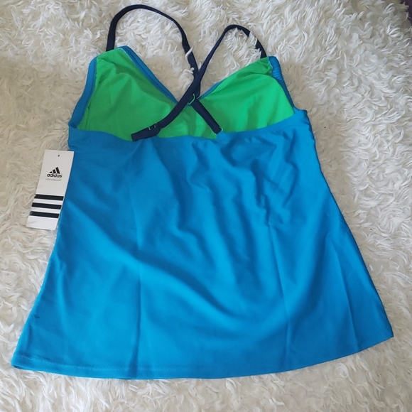 adidas | Swim | Adidas Blue Bandeaukini Tankini Swim Top | Poshmark
